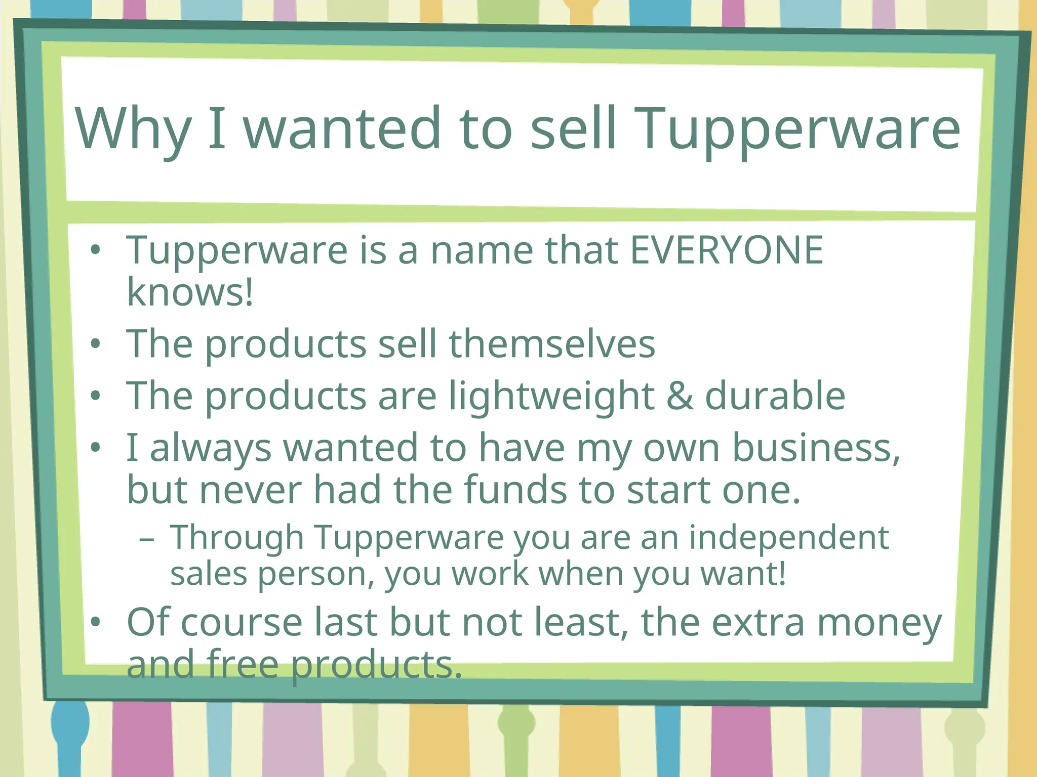 Tupperware business opportunity presentation | PPT