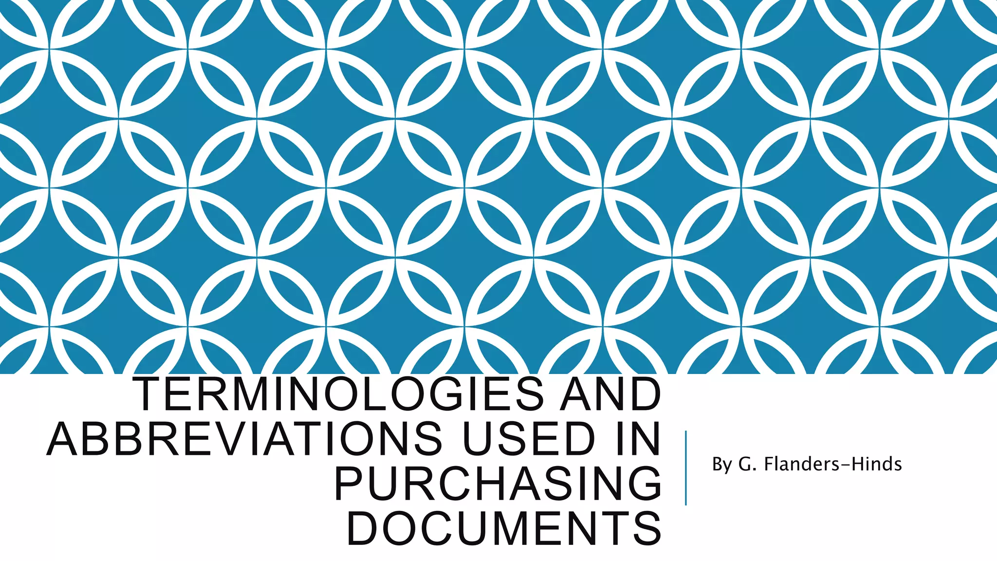 Terminology and abbreviations used in purchasing documents | PPTX