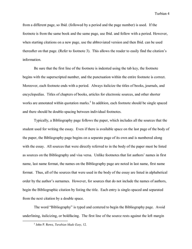 Turabian Example Paper with Footnotes Sample Paper - Austin Peay State ...