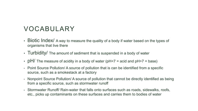 Turbidity and water pollution | PPT