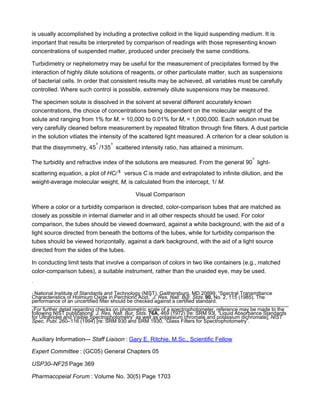 Turbidity usp | PDF