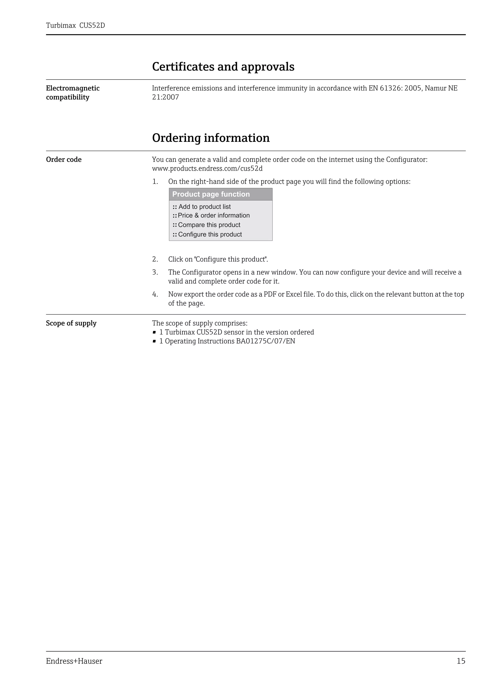 Turbimax cus52 d endress+hauser datasheet-turbidity sensor | PDF