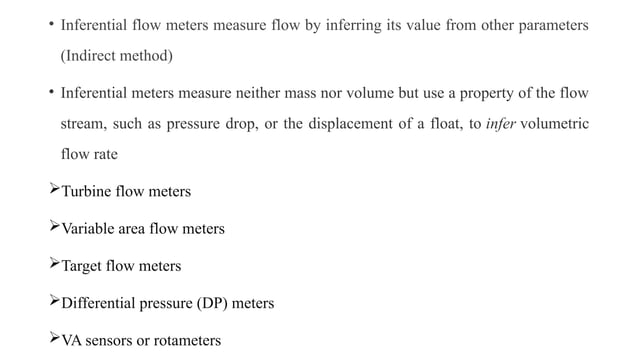 turbine flow meters - Inferential type meter | PPTX | Physics | Science