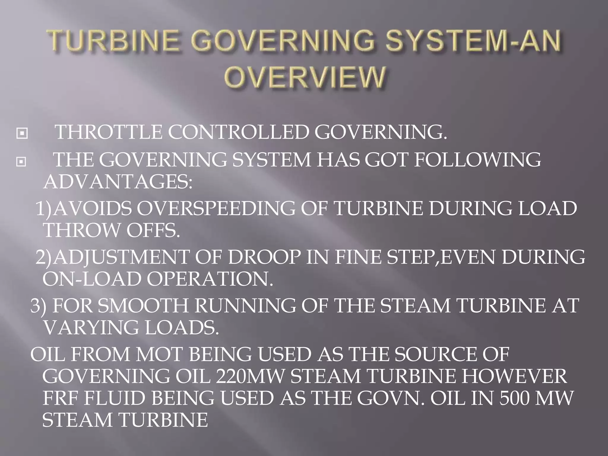 Turbine governing system an overview | PPTX