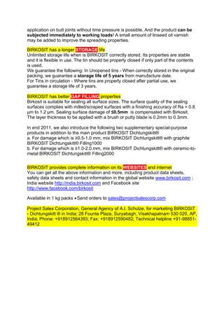 Turbine makers prefer Birkosit for Sealing turbine casings ! | PDF