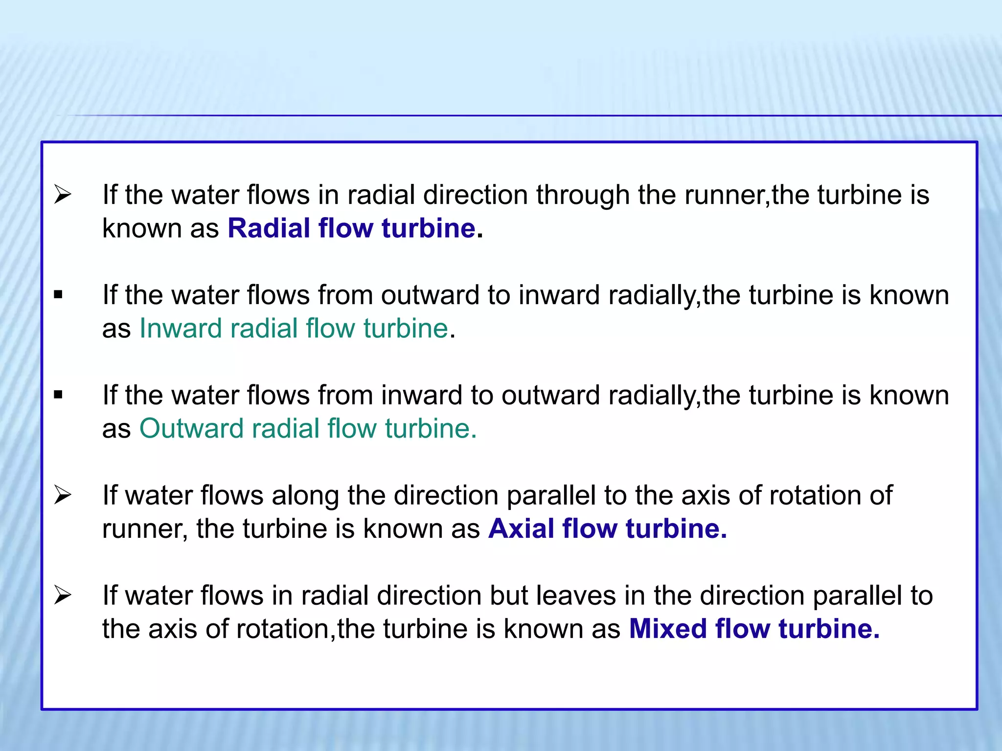 Classification Of Hydraulic Turbines Pptx
