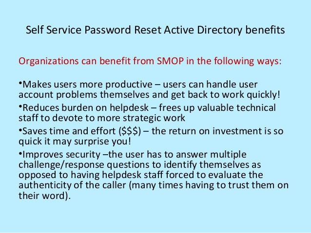 Self Manage Web Based Automate Password Reset