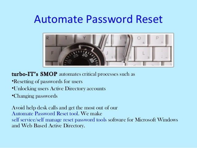 Self Manage Web Based Automate Password Reset