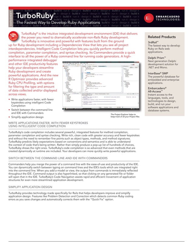 Develop Ruby Applications Fast | TubroRuby From Embarcadero ...