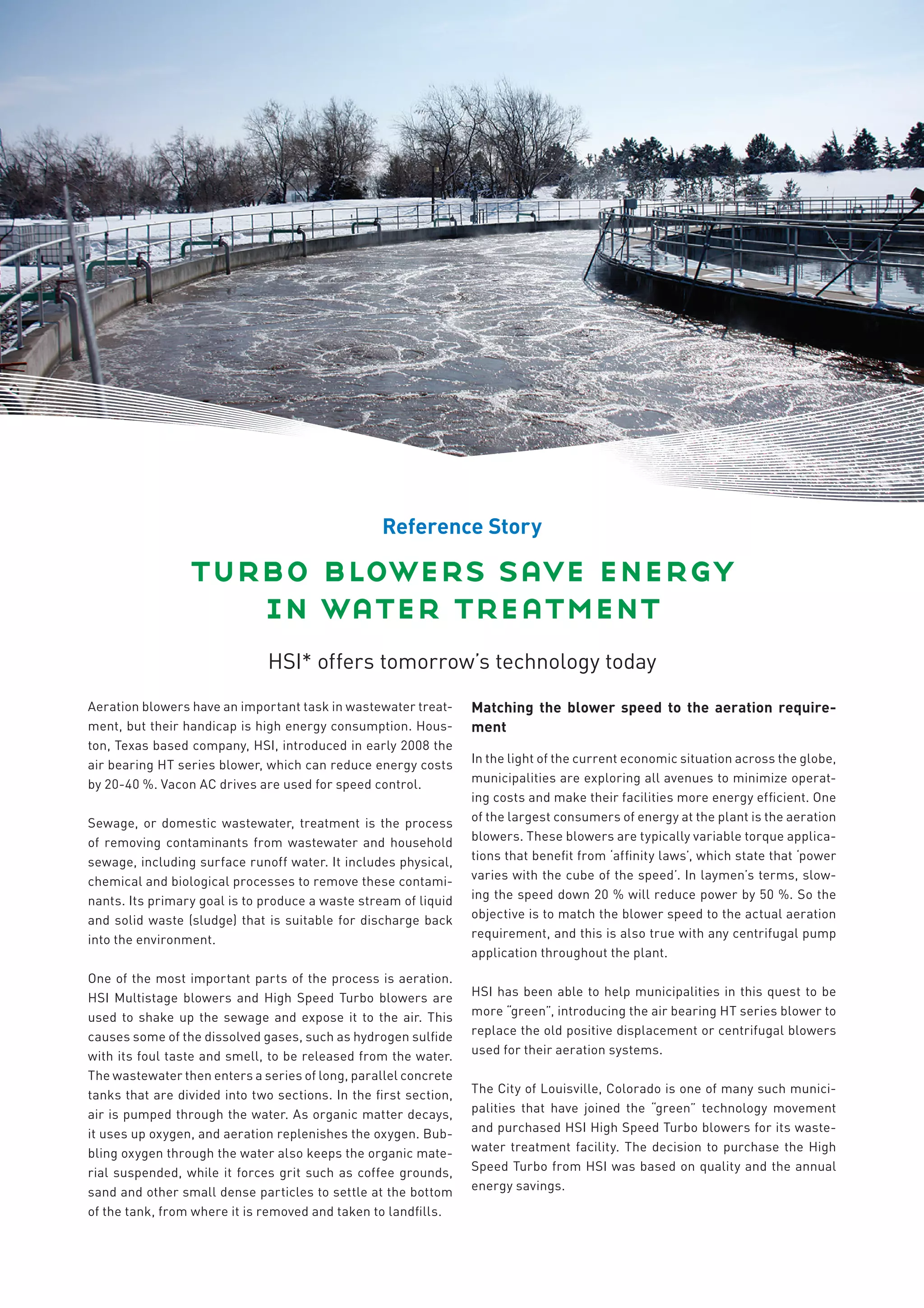 Turbo blowers save energy in water treatment | PDF