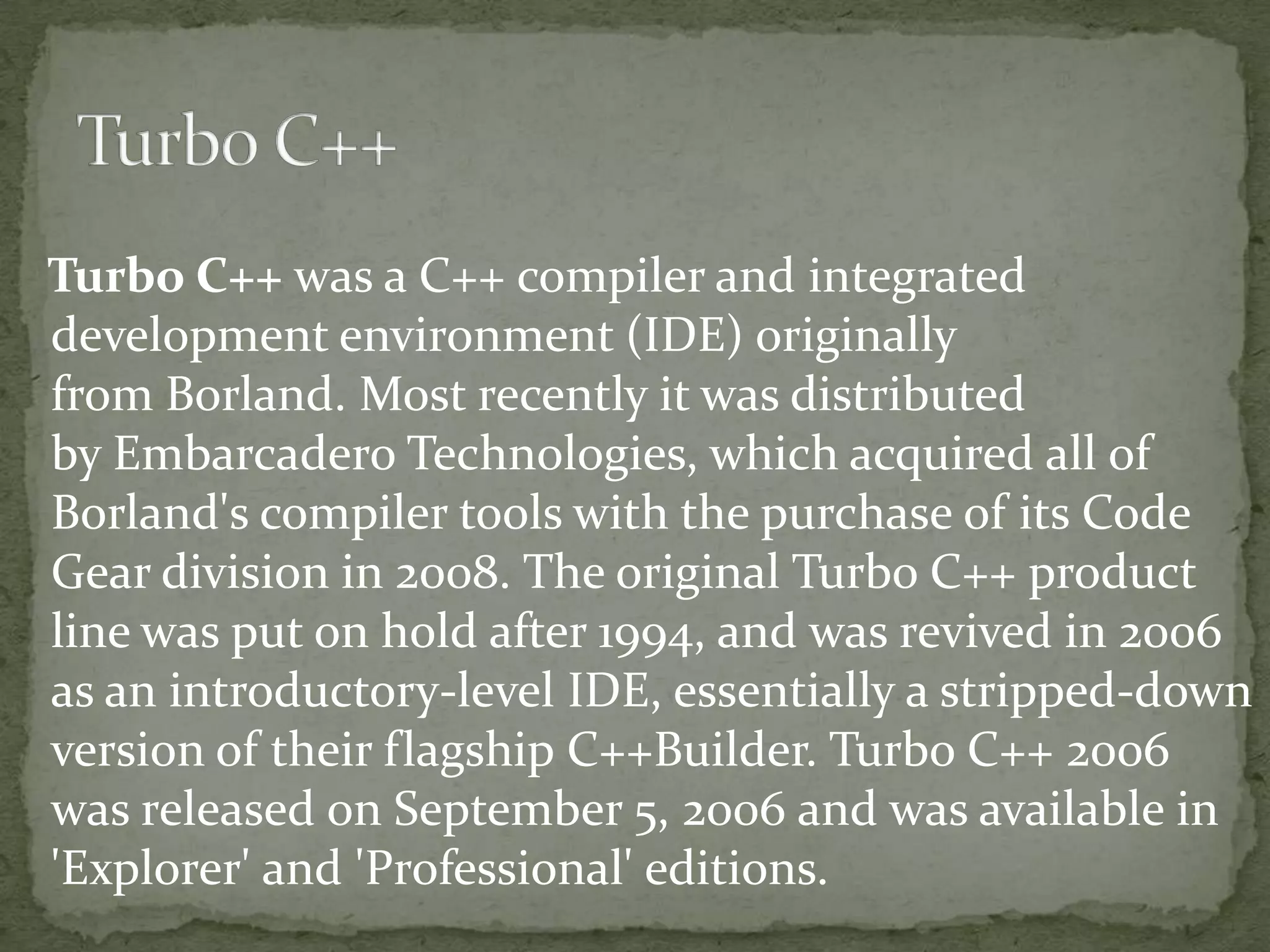 Turbo c++ | PPTX