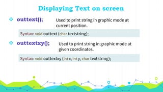 Turbo C Graphics and Mouse Programming | PPTX
