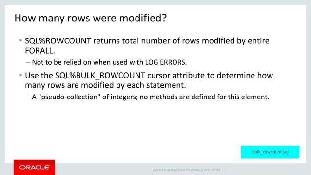 Turbocharge SQL Performance in PL/SQL with Bulk Processing | PPTX | Databases | Computer ...