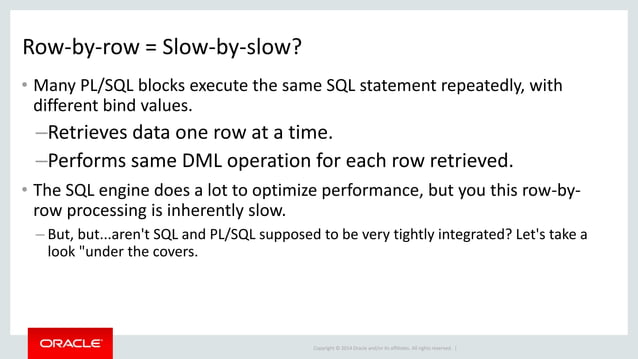 Turbocharge SQL Performance in PL/SQL with Bulk Processing | PPT