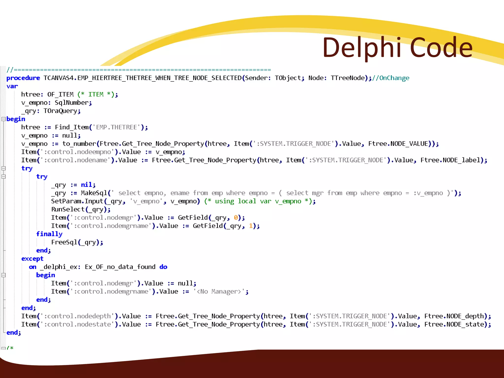 Lesson 2 - convert a real application (Oracle Form => Delphi) | PPT