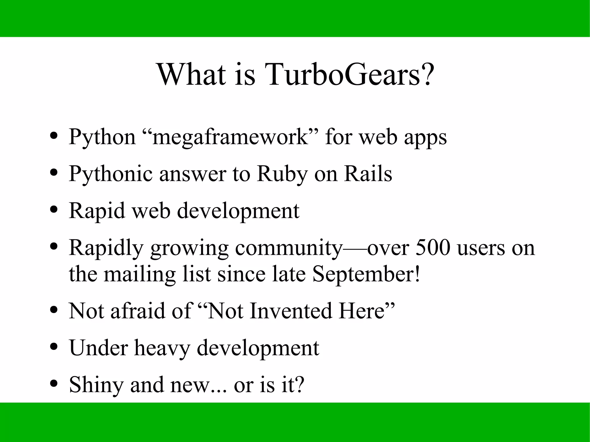 Turbogears Presentation | PPT