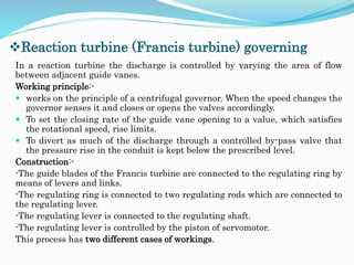 A COMPREHENSIVE STUDY ON GOVERNING OF HYDRAULIC TURBINES | PPTX