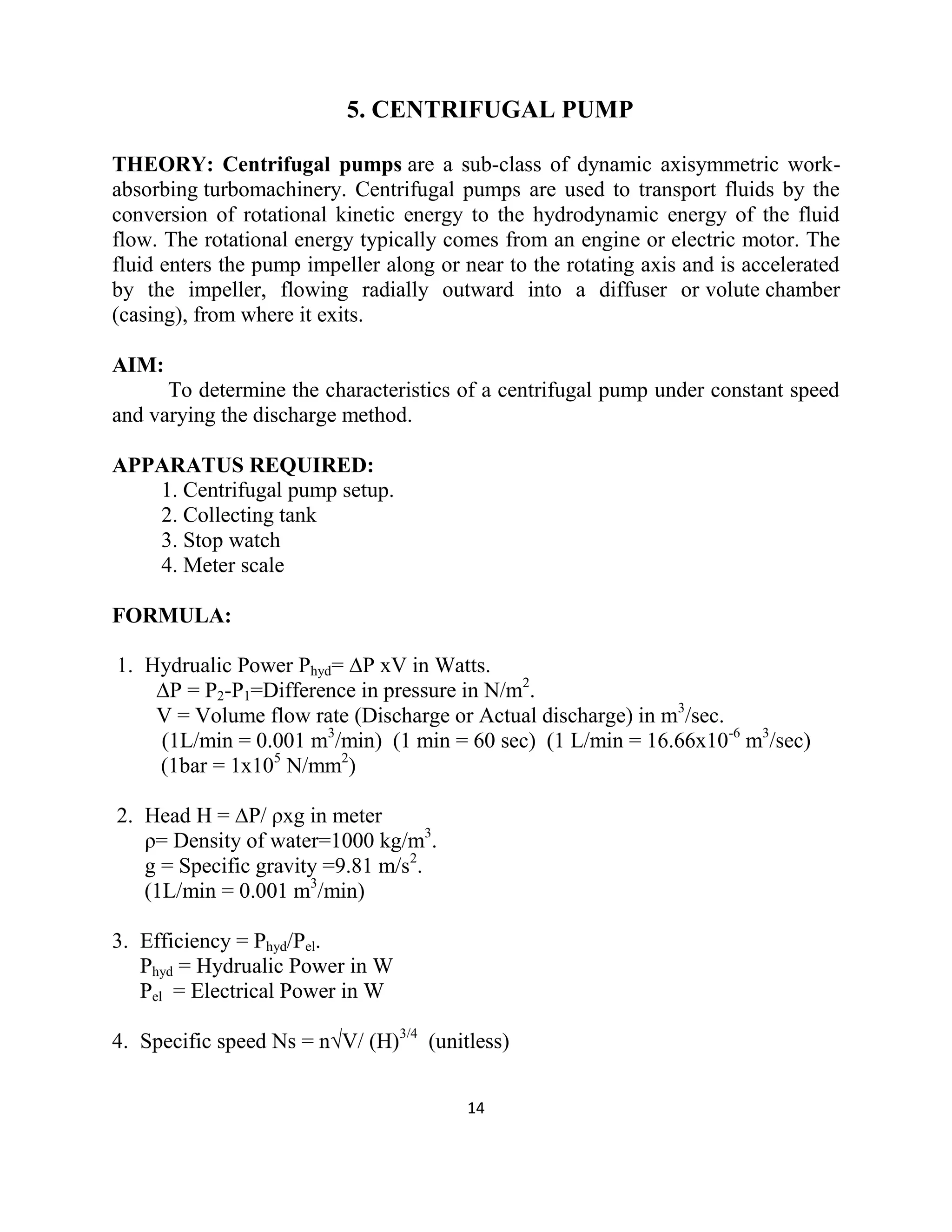 Turbo machines and machines lab manual | PDF