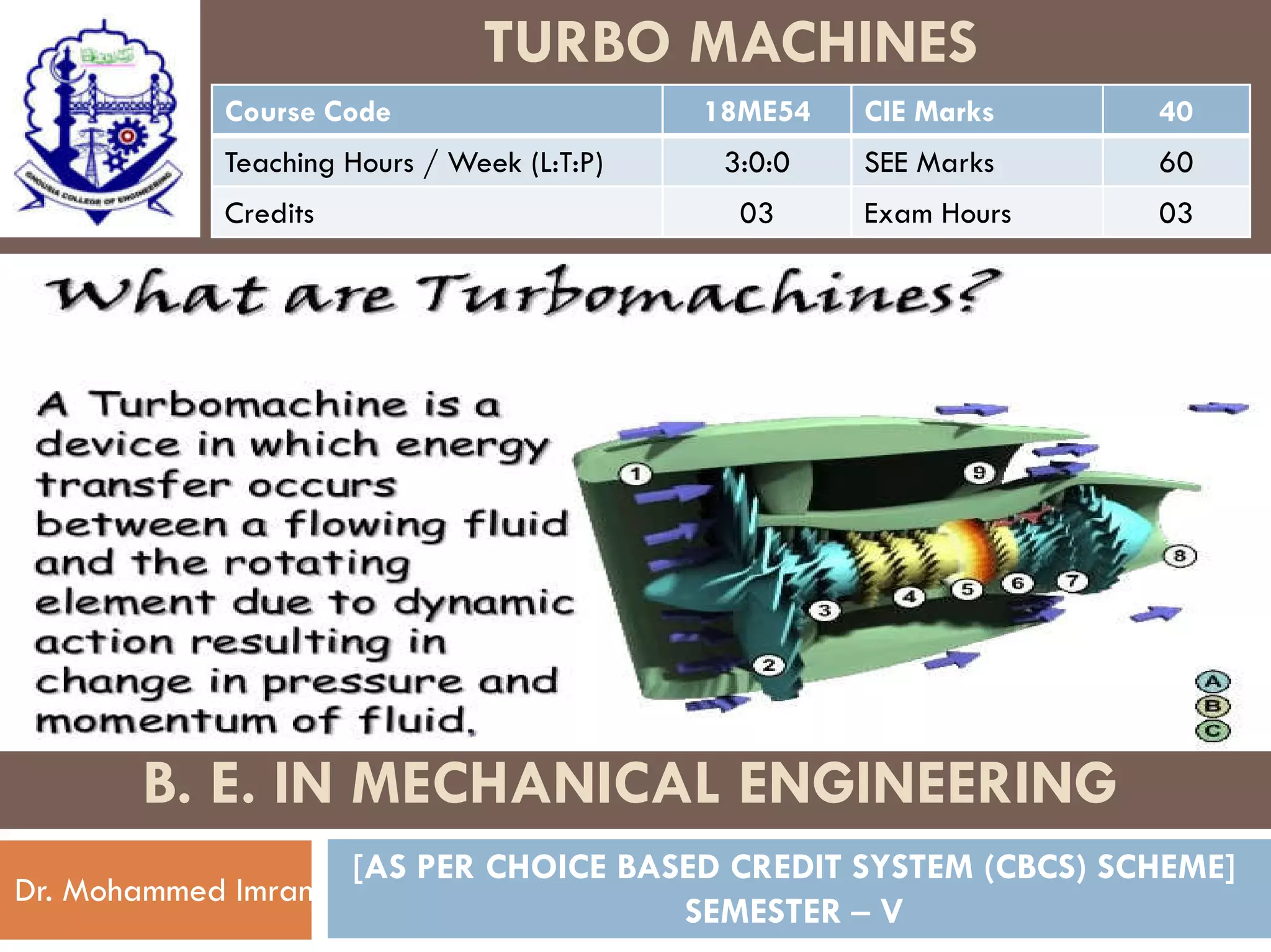 Turbo machines introduction 18ME54 | PDF