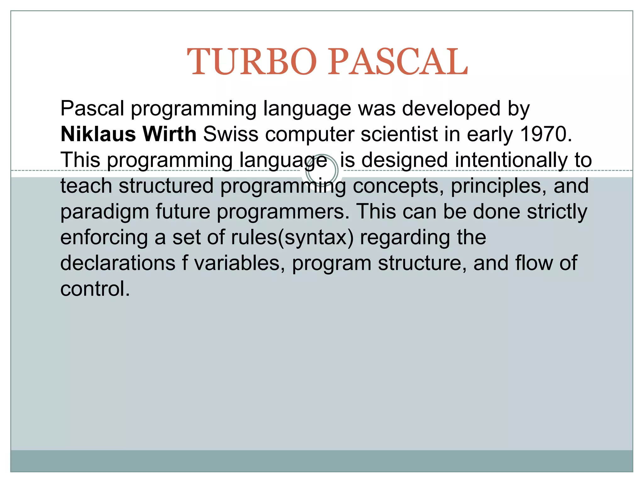 Turbo pascal | PPTX