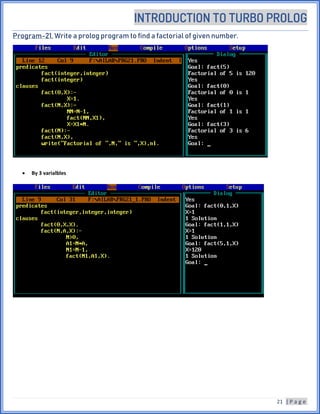 Turbo prolog 2.0 basics | PDF