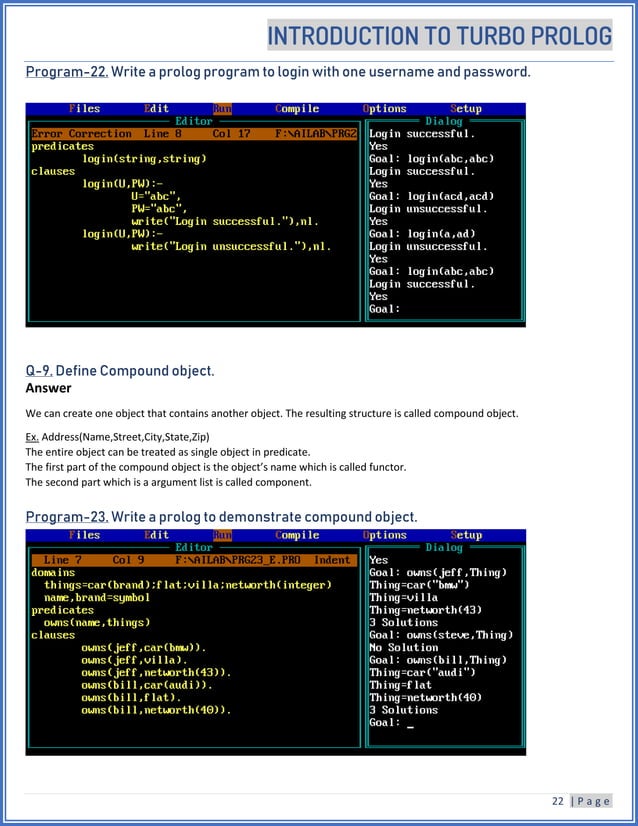 Turbo prolog 2.0 basics | PDF