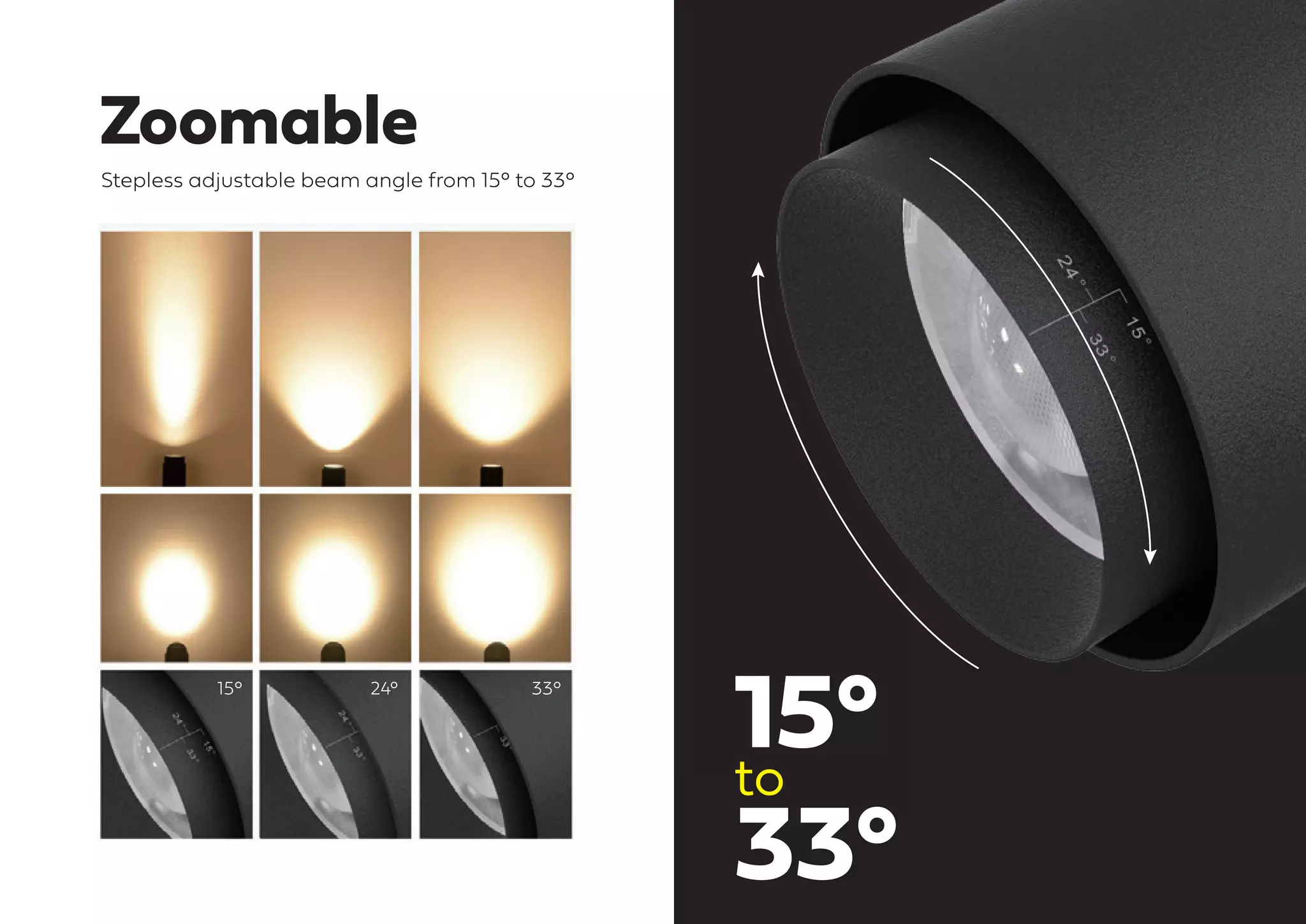 Turbo zoomable track light up to 3000lm with 100lm per wattage | PPT