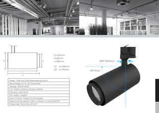 Turbo zoomable track light up to 3000lm with 100lm per wattage | PPT
