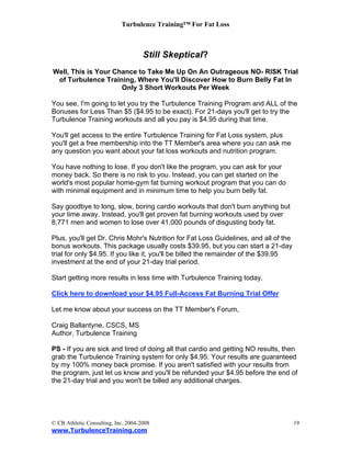 Turbulence training sample fat burning workout | PDF