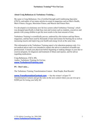 Turbulence training sample fat burning workout | PDF
