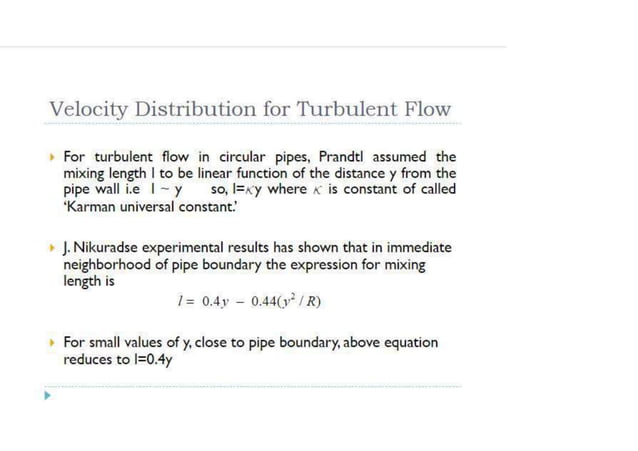 Turbulent Flow in Pipes fluid mechanics. | PPTX