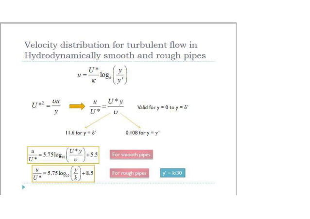 Turbulent Flow in Pipes fluid mechanics. | PPTX