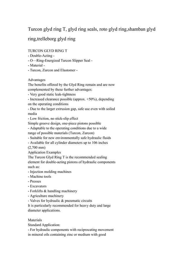 Turcon glyd ring t | PDF
