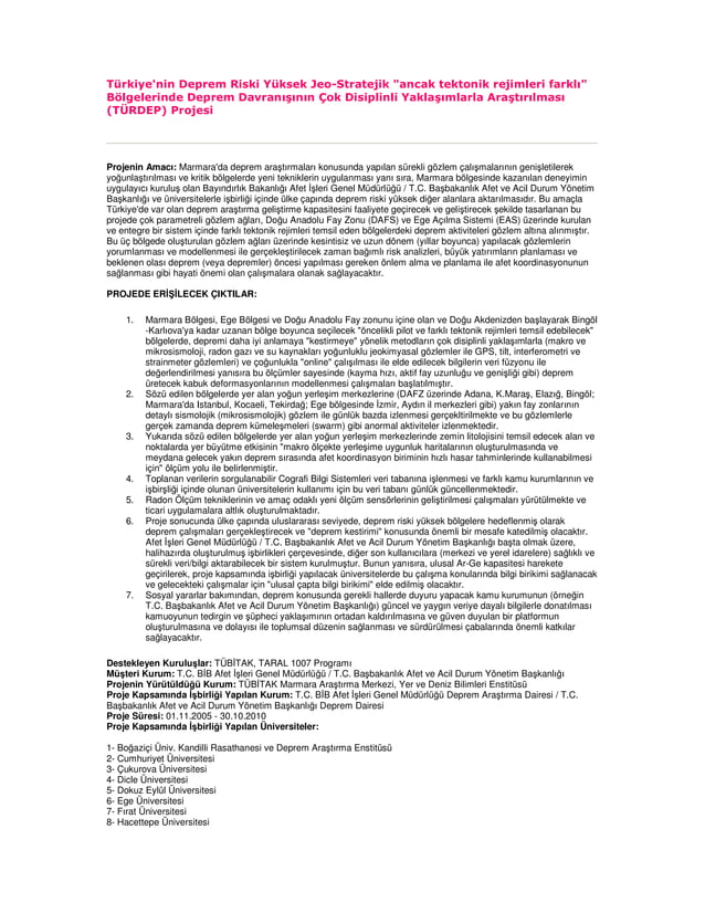 TURDEP PROJESİ | PDF