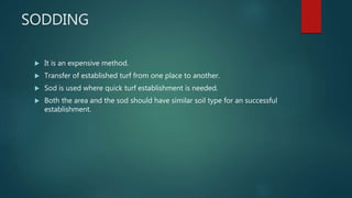 STEPS IN ESTABLISHMENT OF TURF GRASS | PPTX