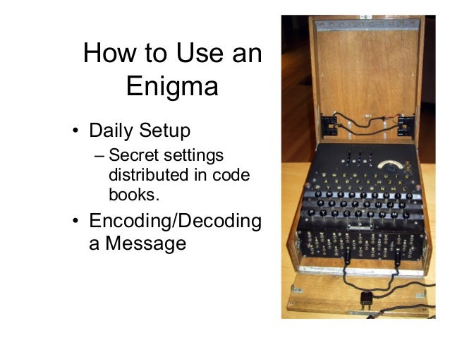 Alan M. Turing and the Enigma Machine