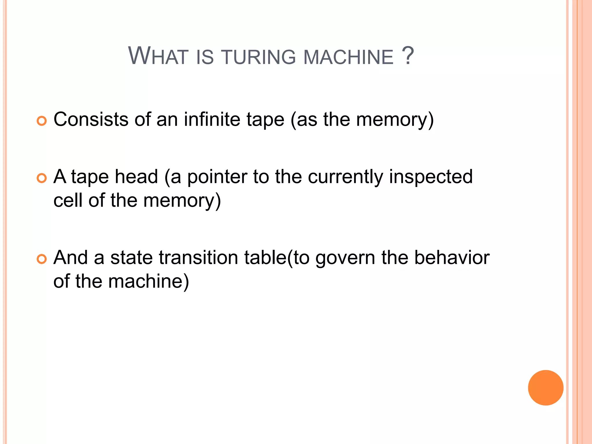 Turing machine | PPTX | Programming Languages | Computing