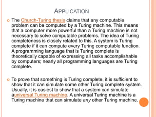 Turing machine | PPTX | Programming Languages | Computing