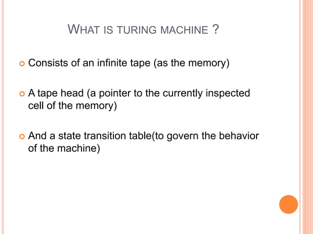Turing machine | PPTX | Programming Languages | Computing