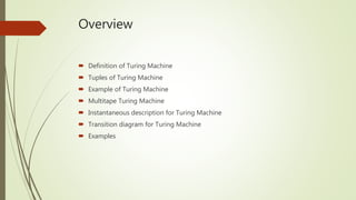 Turing machine - theory of computation | PPTX