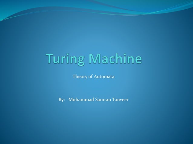 Turing machine | PPT