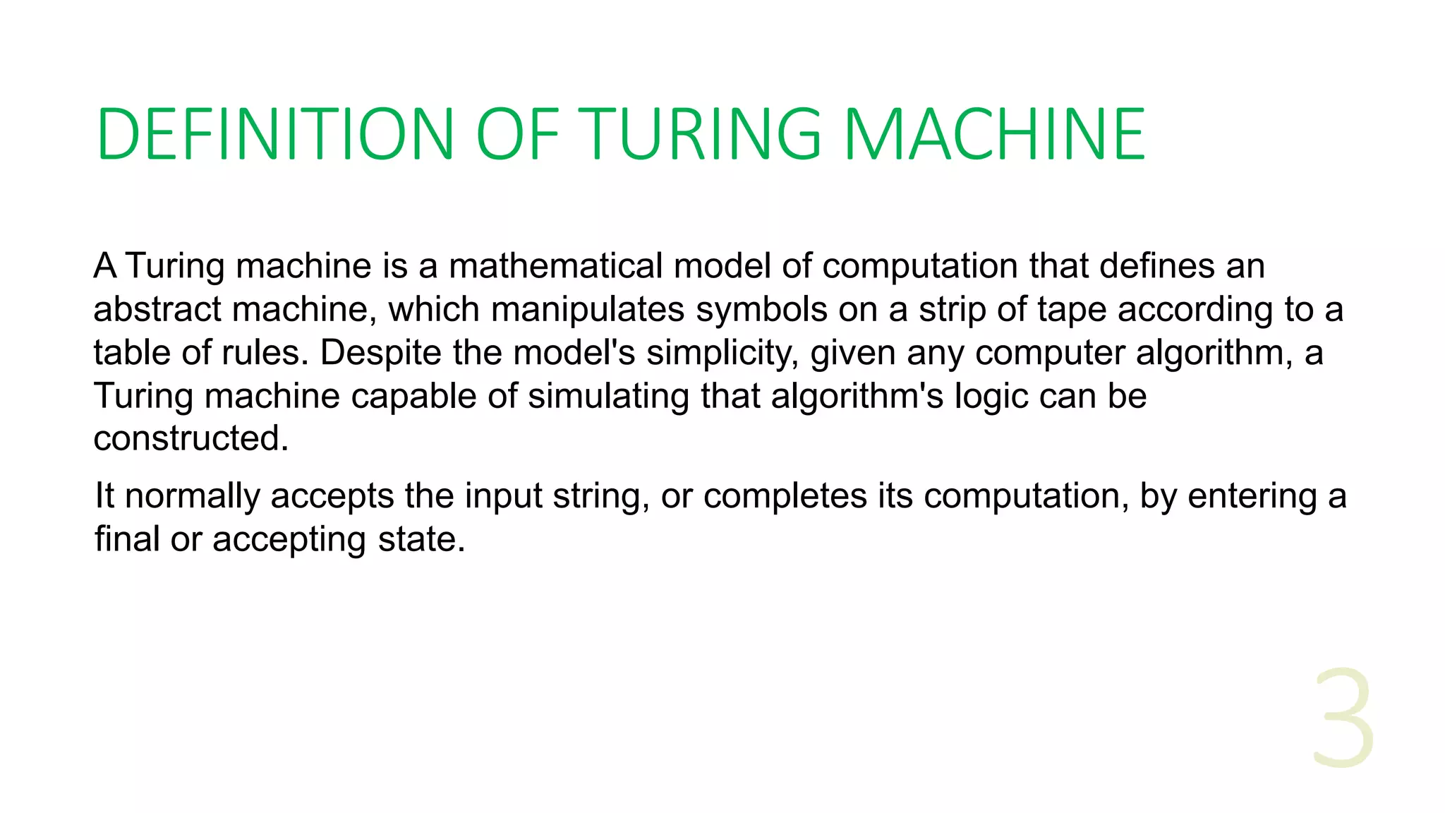 Turing Machine Pptx Programming Languages Computing