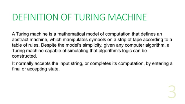 Turing Machine Pptx Programming Languages Computing