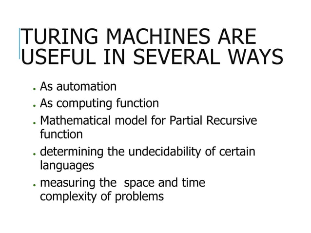 Automata Theory - Turing machine | PPTX | Programming Languages | Computing