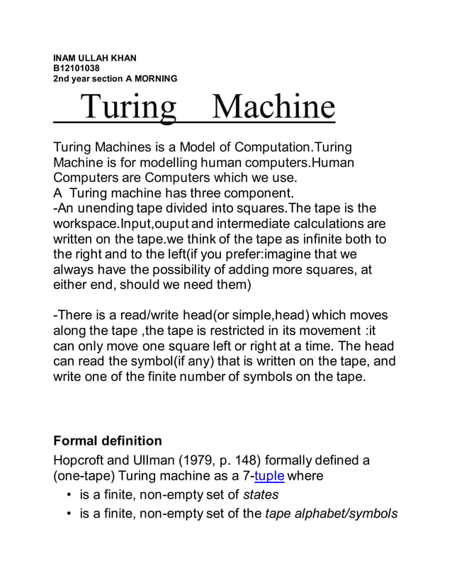 Turing machine(automata ) | PDF