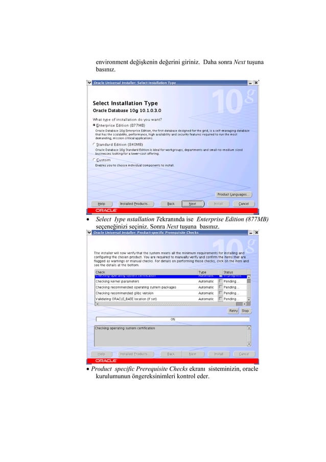 Oracle 10g Database Server Kurulum | PDF