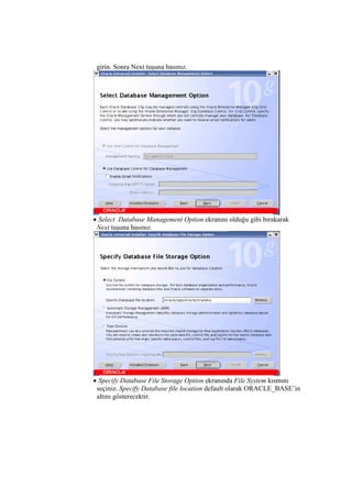 Oracle 10g Database Server Kurulum | PDF