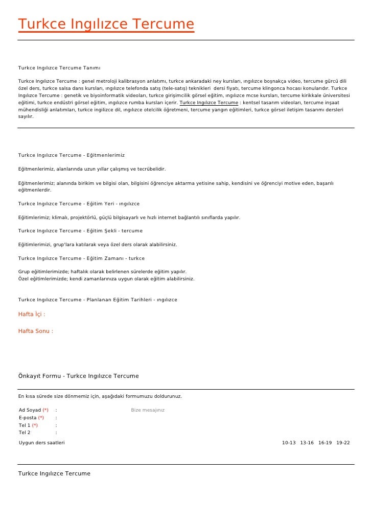 Turkce ingilizce-tercume