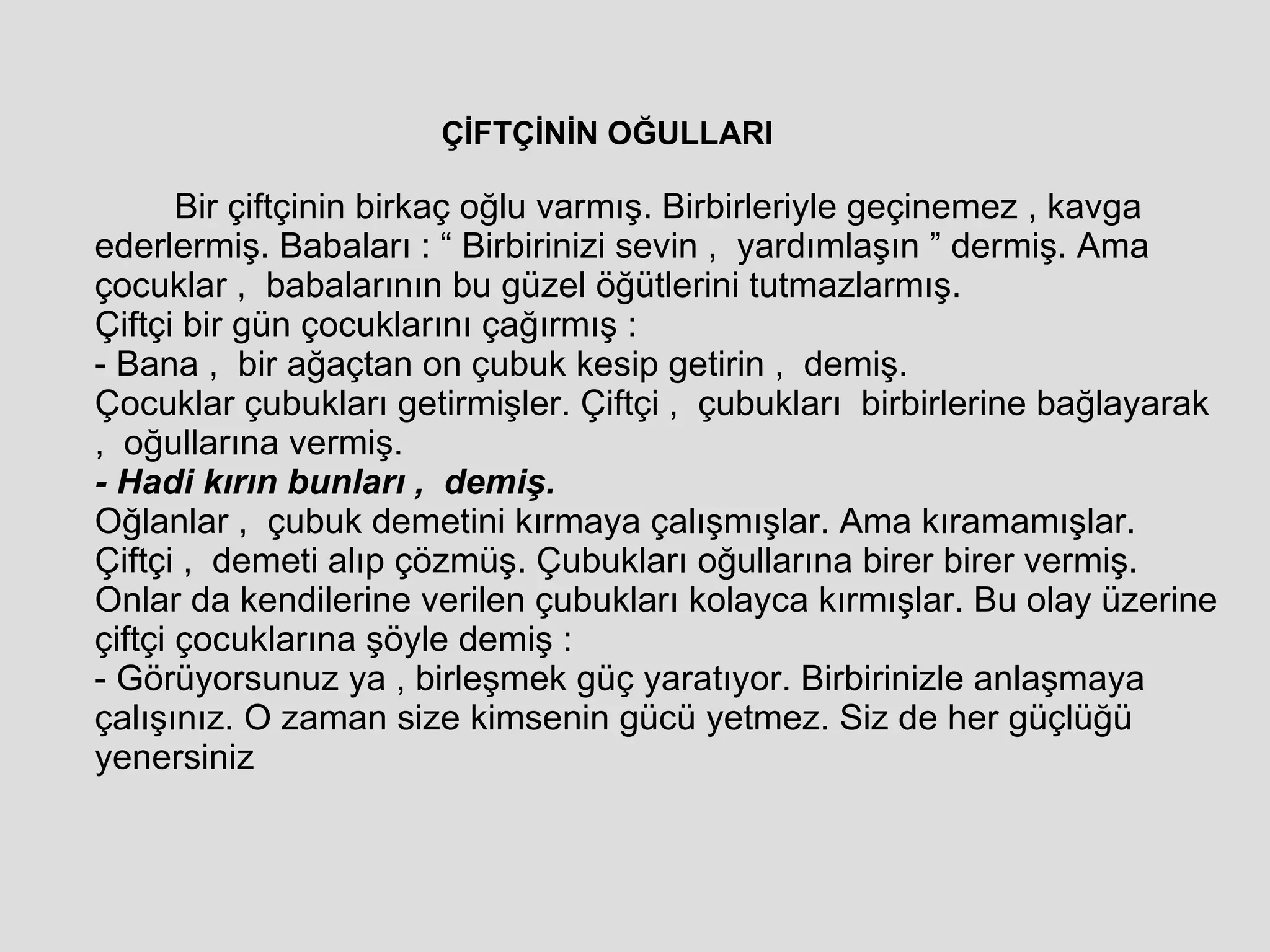 turkce okuma anlama metin ve sorular | PPT