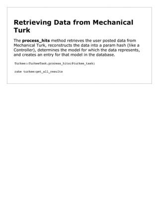 Ruby, Turkee and Mechanical Turk | PDF